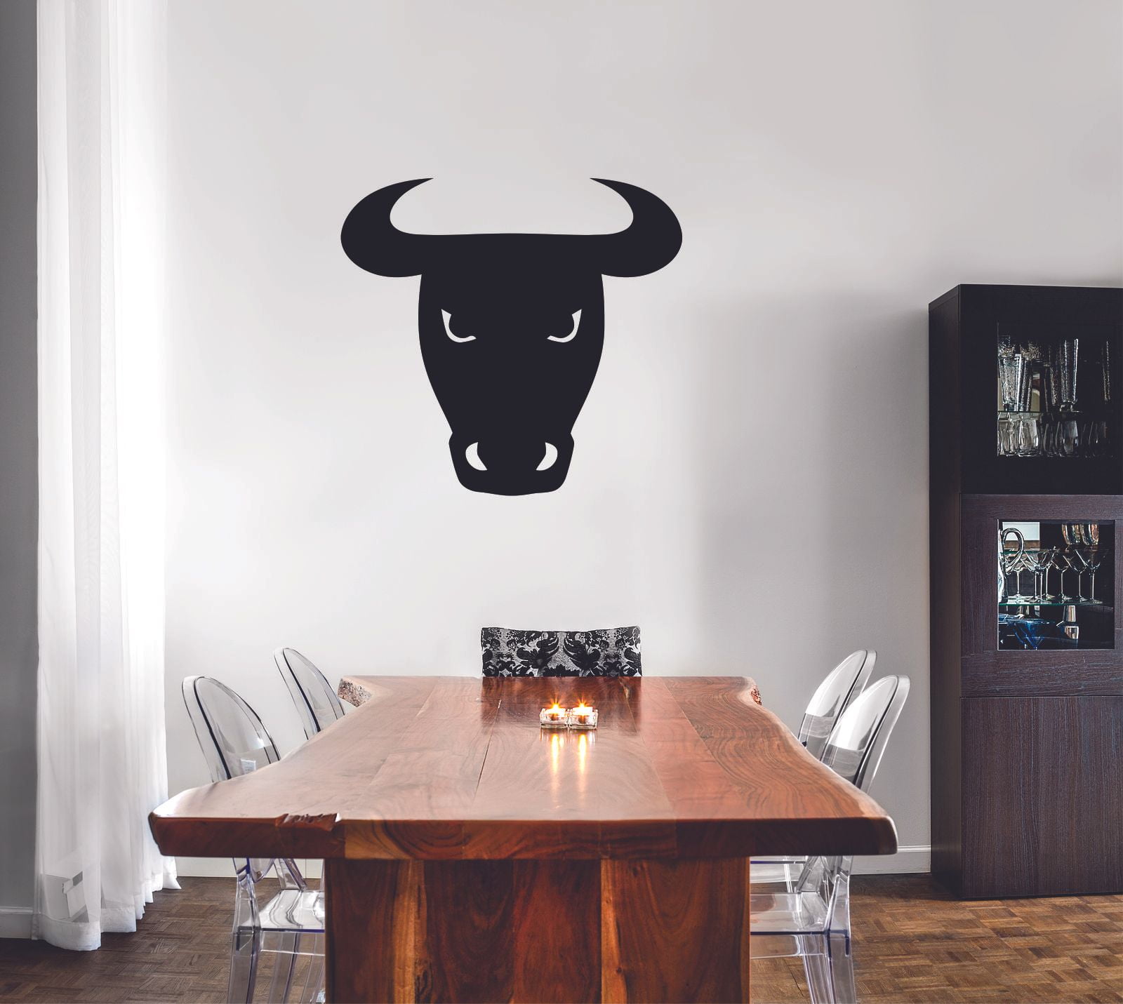 Bull Head Silhouette Bulls Animal Animals Cartoon Wall Sticker Art ...