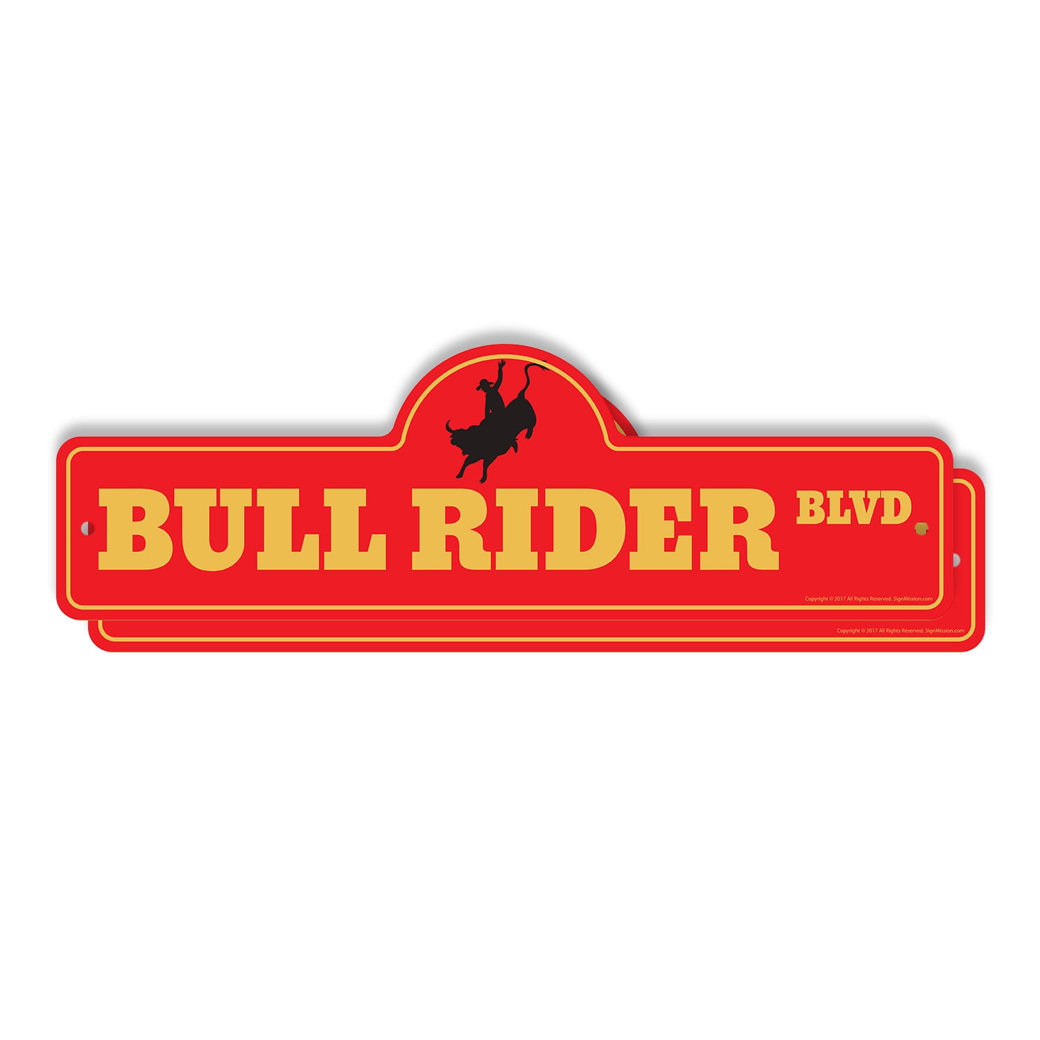 Bull Rider (2 Pack) Plastic Street Sign - 7 Inch X 20 Inch Gift Rodeo ...