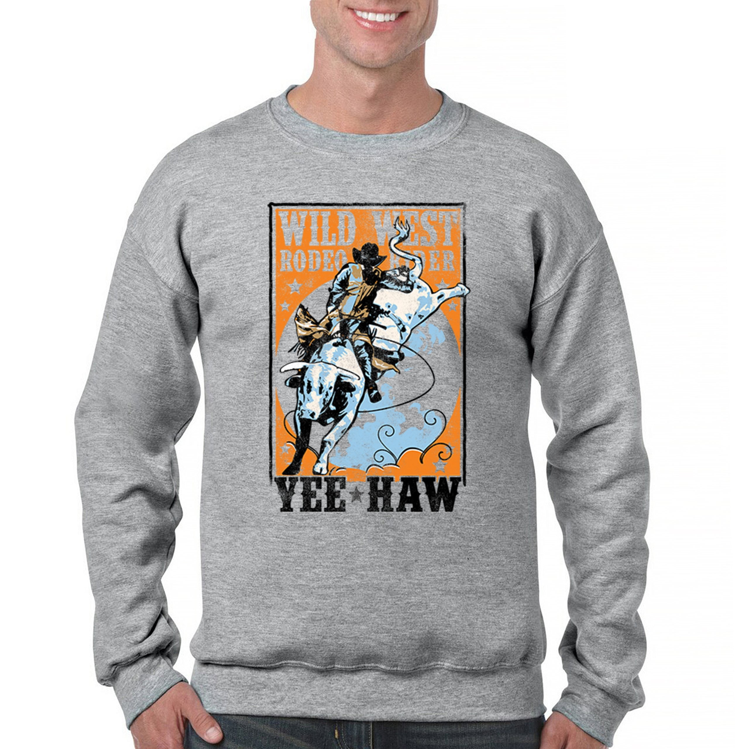 Bull Rider Rodeo Cowboy Sweatshirt Vintage Wild West Yeehaw Not My ...
