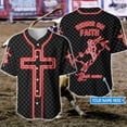 Bull Riding Bull Riding On Faith Cross Custom Baseball Jersey ...