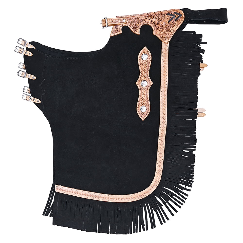 Hilason Western Bull Riding Chinks Chaps Adult Pro Rodeo Bronc Leather ...