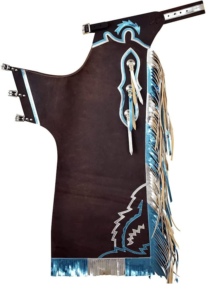 Bull Riding Pro Rodeo Chaps Brown Smooth Leather Bronc Show Adult ...