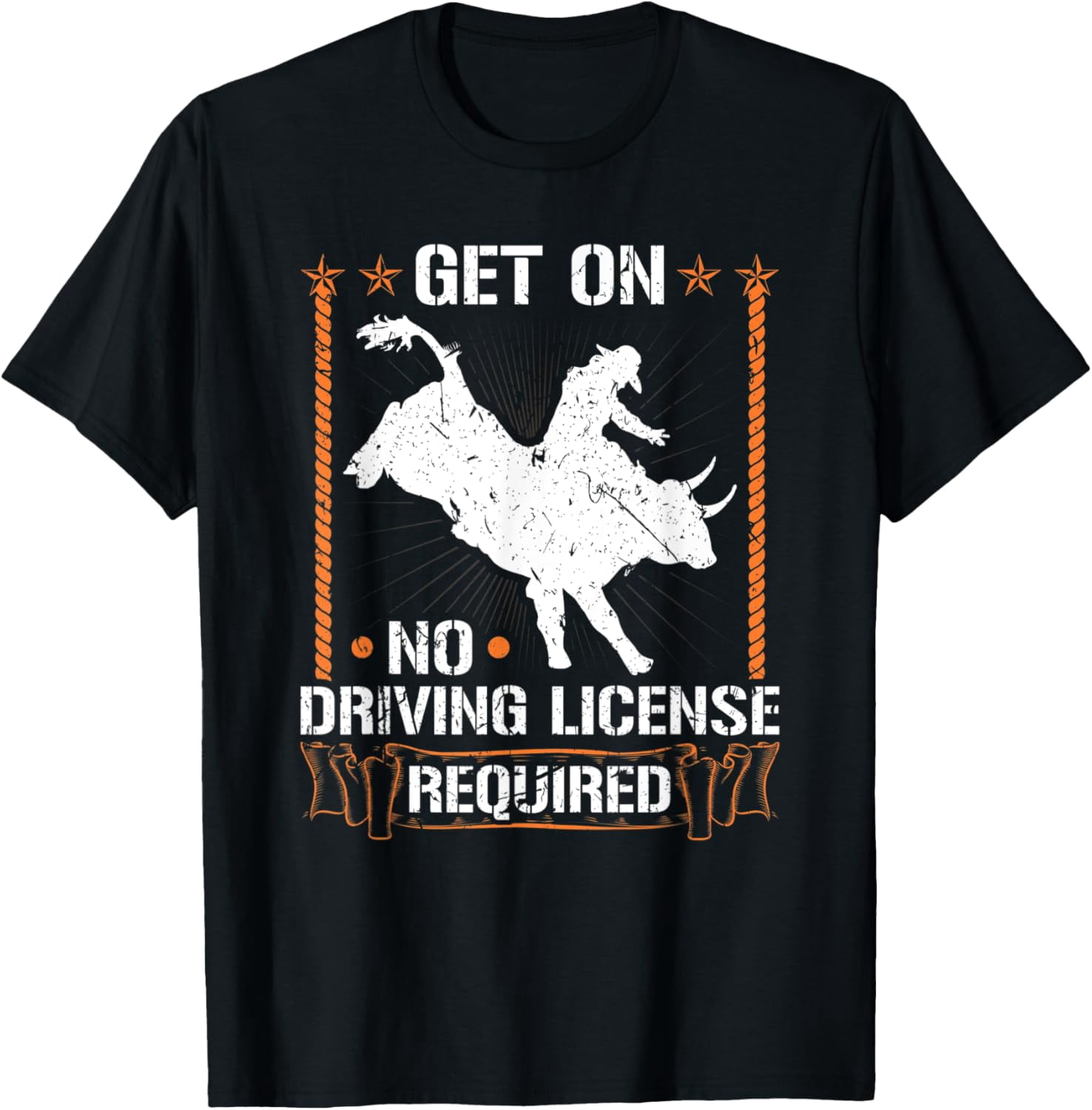 Bull Riding Rodeo No Driving License Required Rider T-Shirt - Walmart.com