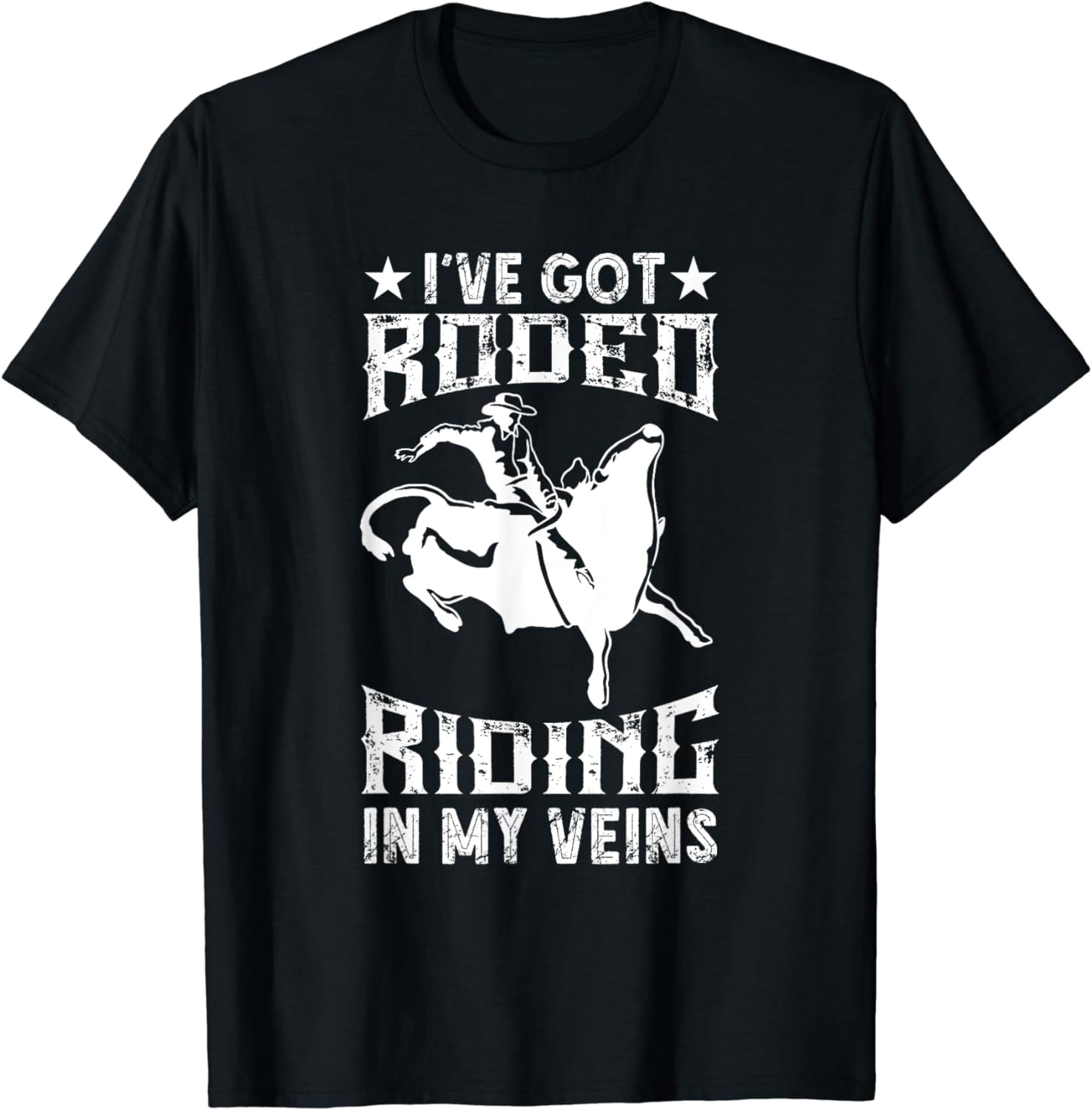 Bull Riding Rodeo Riding Veins Cowboy Western Bull Rider T-Shirt ...