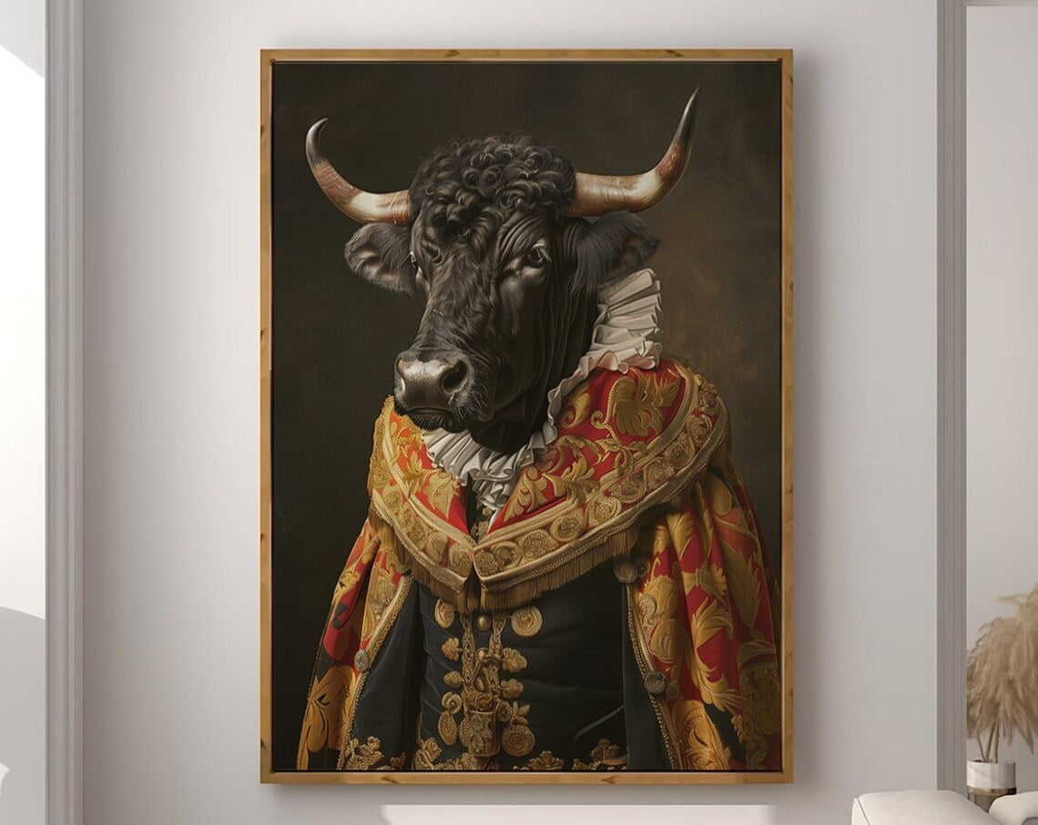 Bull Royal Renaissance Portrait Vintage Print Victorian Animal Portrait ...