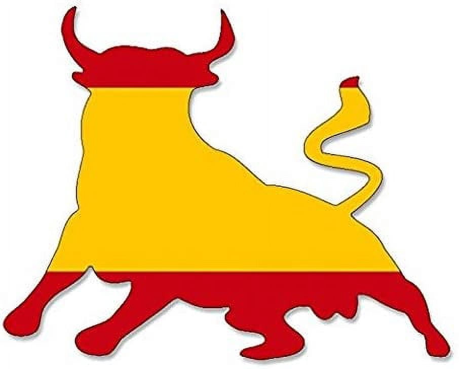 Bull Shaped Spanish Flag Sticker (spain espana)- Sticker Graphic Decal ...