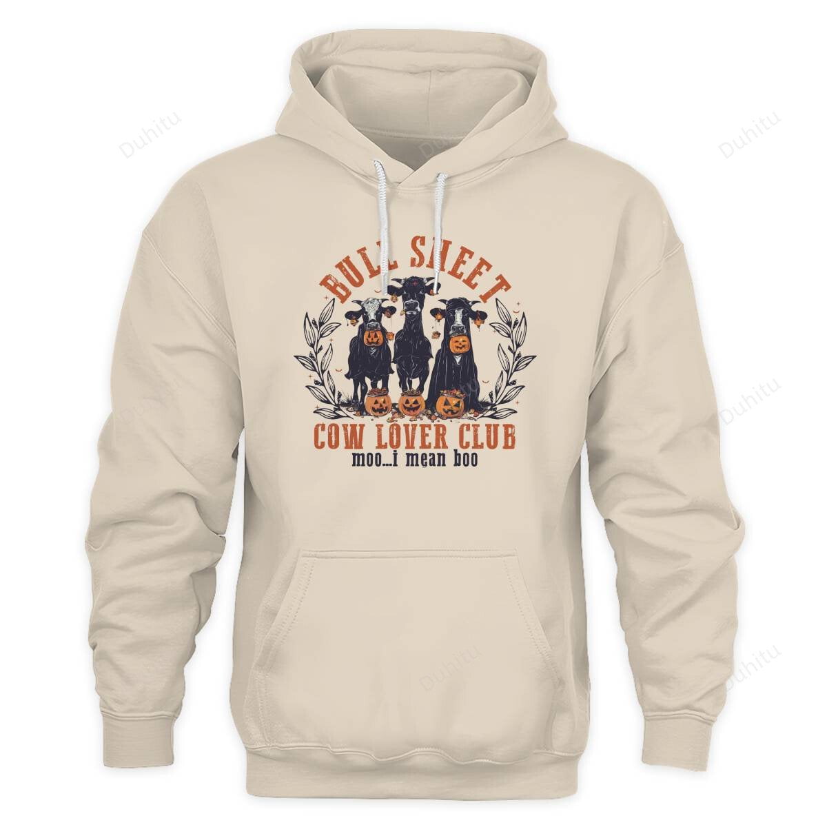 Bull Sheet Ghost Cows Cow Lover Club Moo I Mean Boo Hoodie - Walmart.com