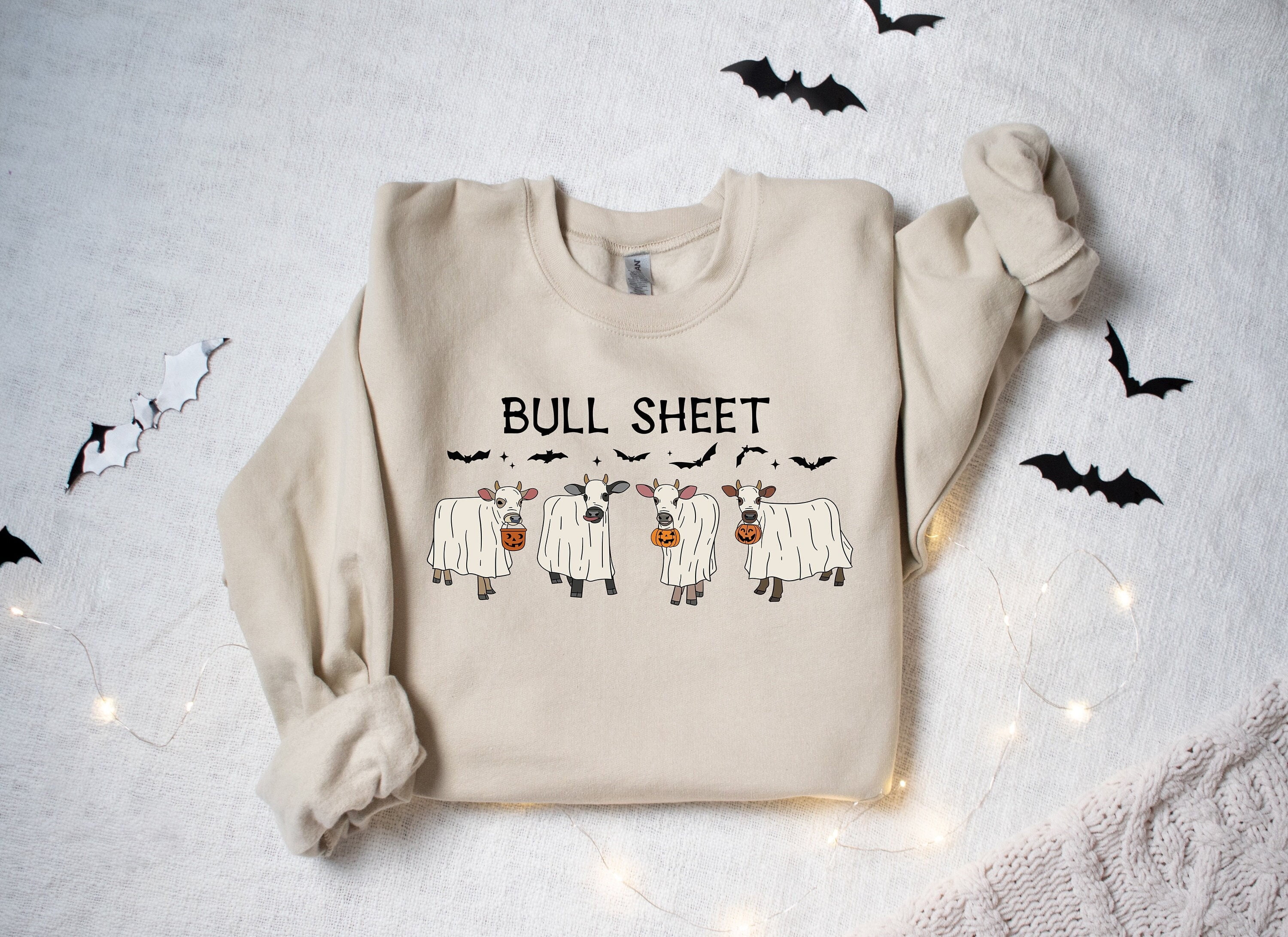 Bull Sheet T-Shirt, Halloween Ghost Cow T-Shirt, Trick or Treat Shirt ...