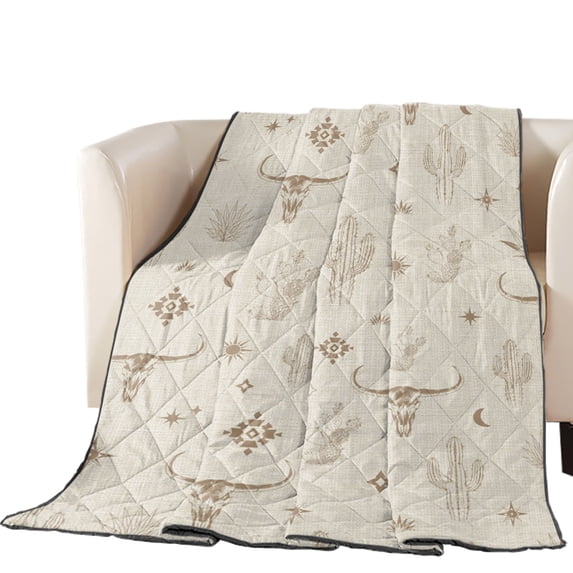Bull Skull Quilted Comforters Cooling Blanket Oversized King Size ...