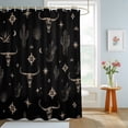 Bull Skull Shower Curtain, Western Longhorn Cactus Crescent Moon Stars ...
