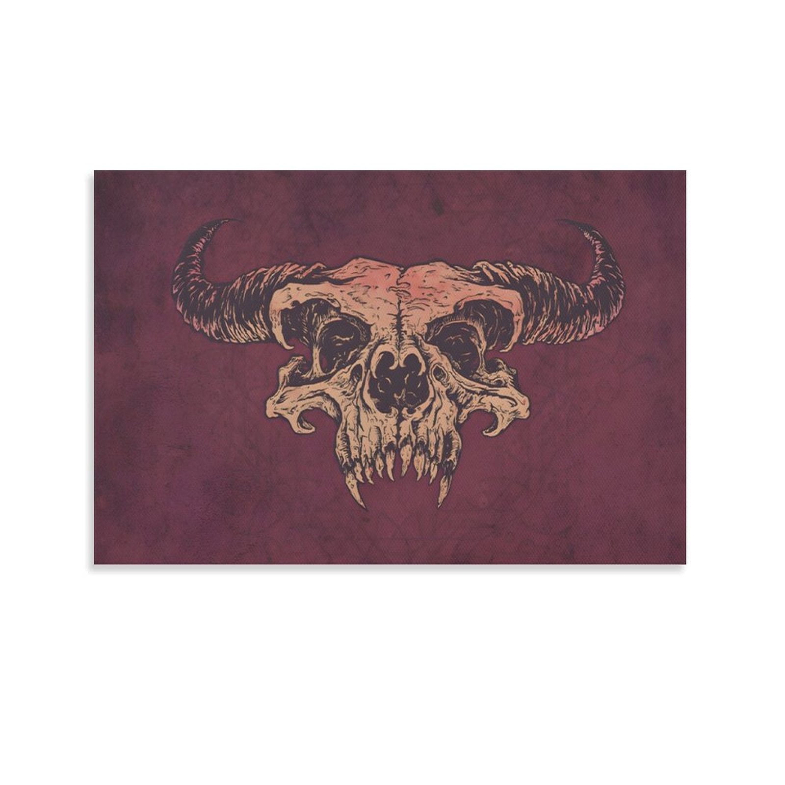 Bull Skull Wall Art Colourful Canvas Extra Large Wall Art Gothic Decor ...