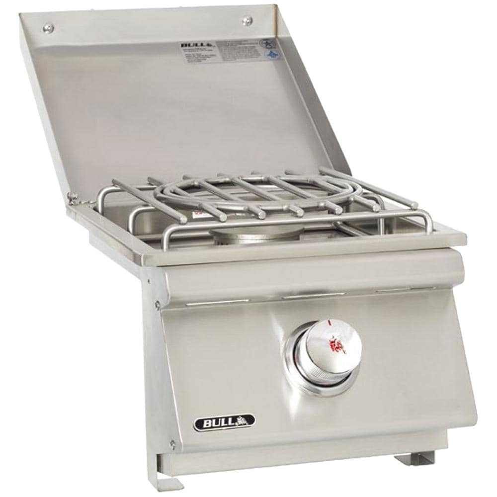 Bull Outdoor Products Natural Gas Side Burner W/Stainless Steel Lid ...