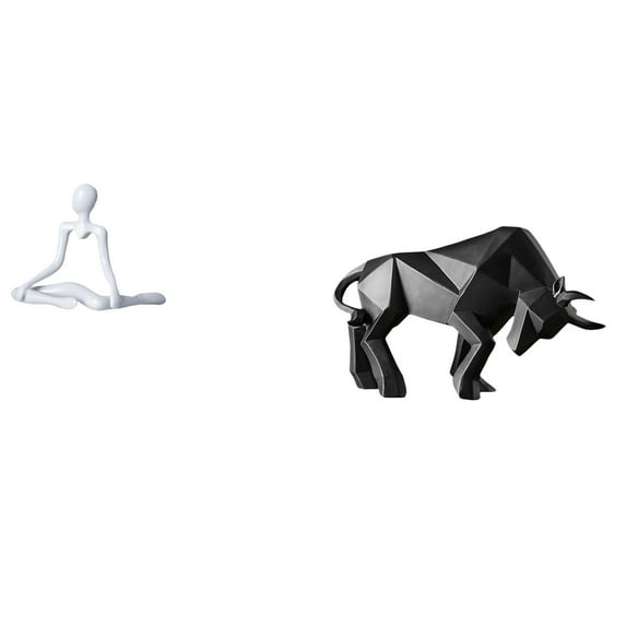 Bull Statue Thinker Sculpture Desktop Figurine Resin Modern Art ...