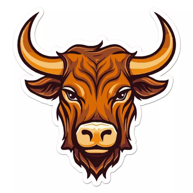 Bull Steer Head Sticker Indoor Outdoor Phone Decal Water Bottle ...