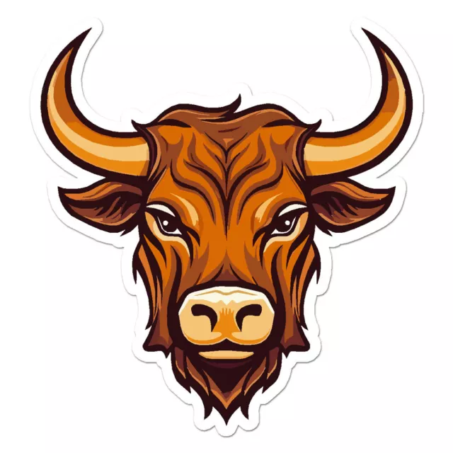 Bull Steer Head Sticker Phone Decal Water Bottle Stickers Car Decals ...