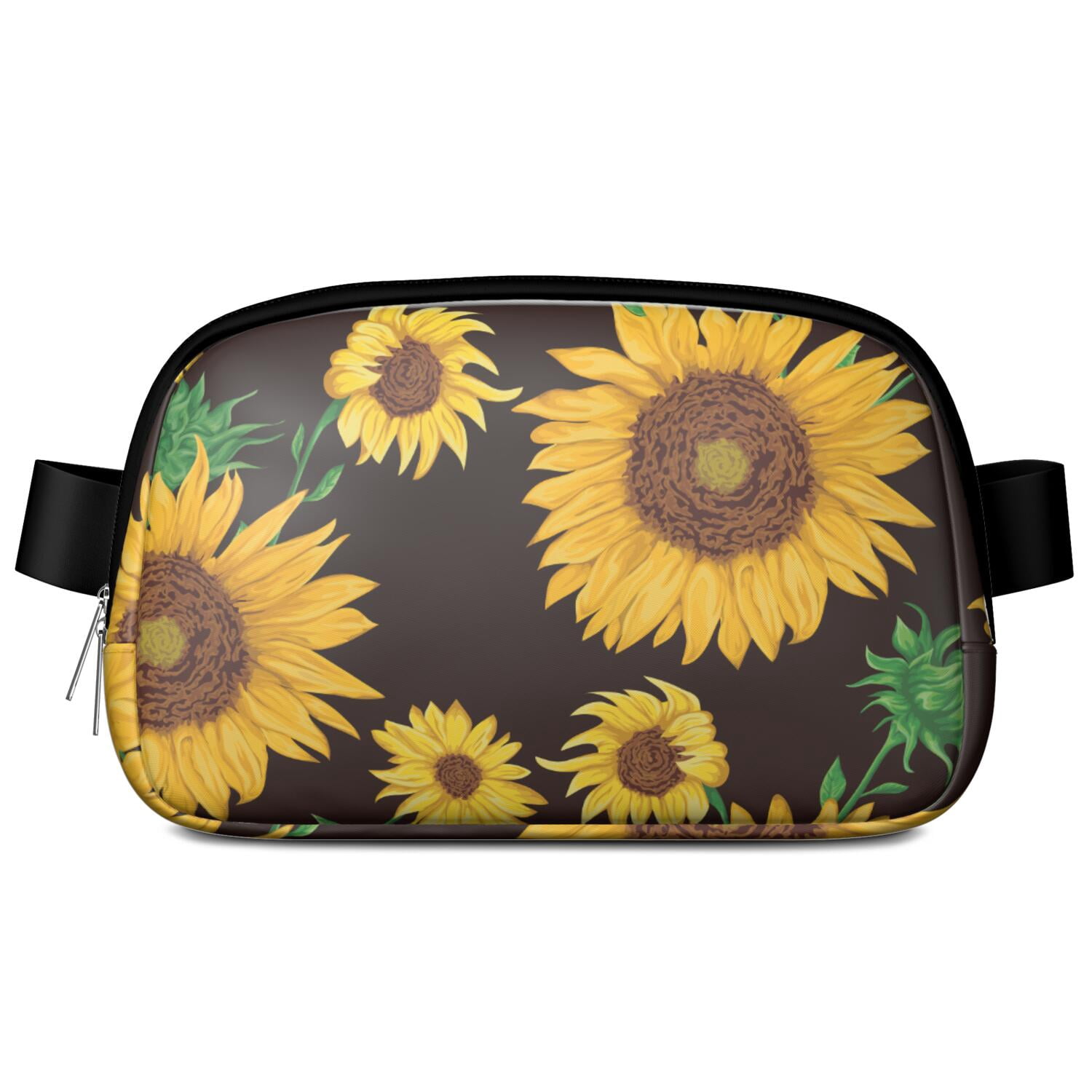 Bull & Sunflower Waist Bag – Wild Animal Fanny Pack with Artistic Cow ...