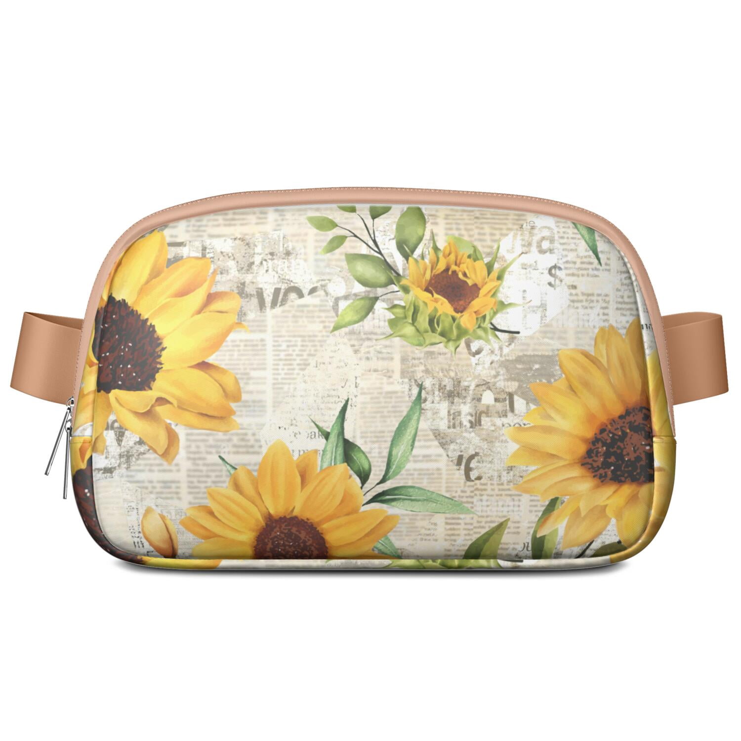 Bull & Sunflower Waist Bag – Wild Animal Fanny Pack with Artistic Cow ...