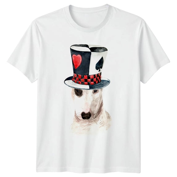 Bull Terrier Card Hat Dog Breed Animal Mens T-Shirt - Walmart.com