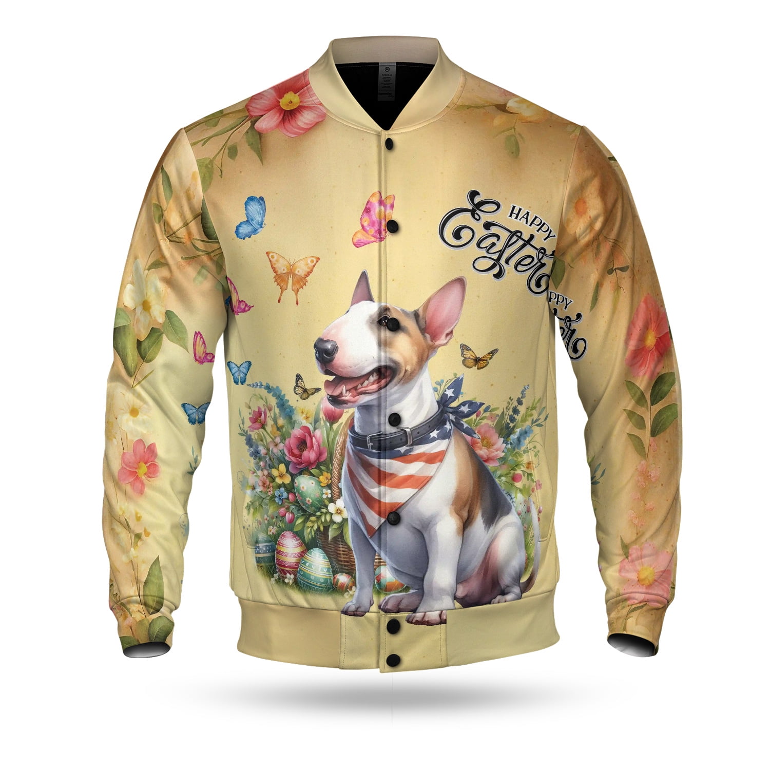 Bull Terrier Celebrates Spring and Enjoys a Happy Easter All Over Print ...