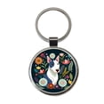 Bull Terrier Dog Floral Flowers Metal Round Keychain - Walmart.com