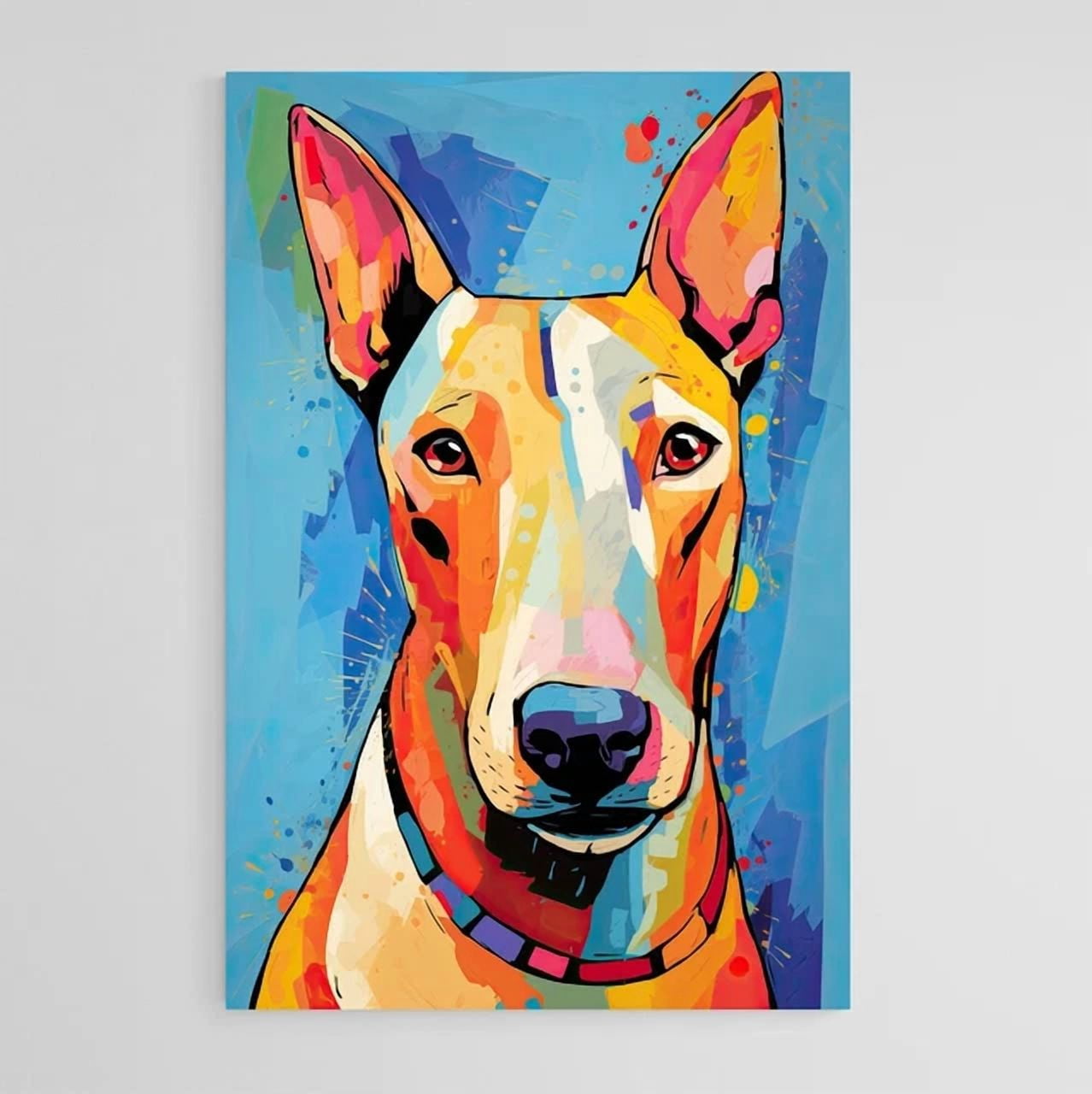 Bull Terrier Dog Painting Poster Art Home Decor Vintage Gift Living ...