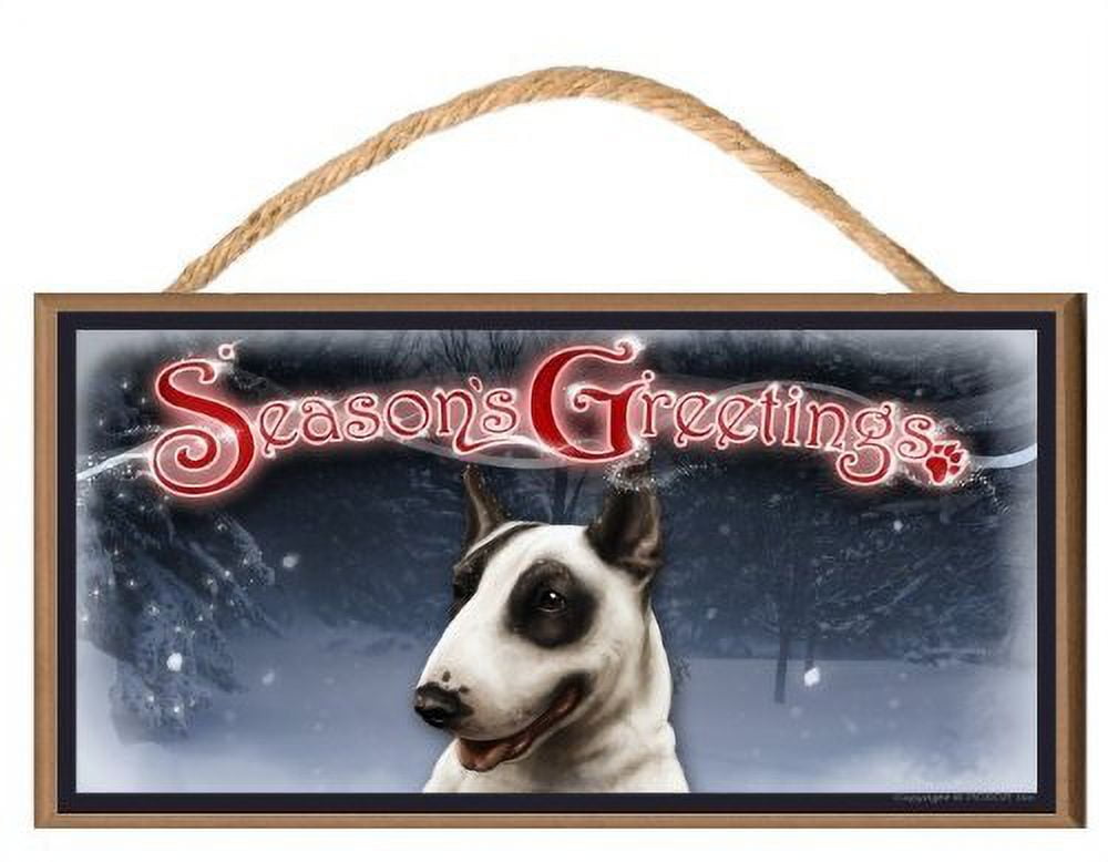 Bull Terrier Dog "Season's Greetings" Dog Sign / Plaque featuring the ...