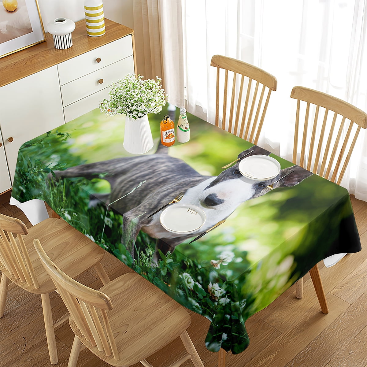Bull Terrier Dog Table Cover Rectangular Dining cloth Coffee Mat ...