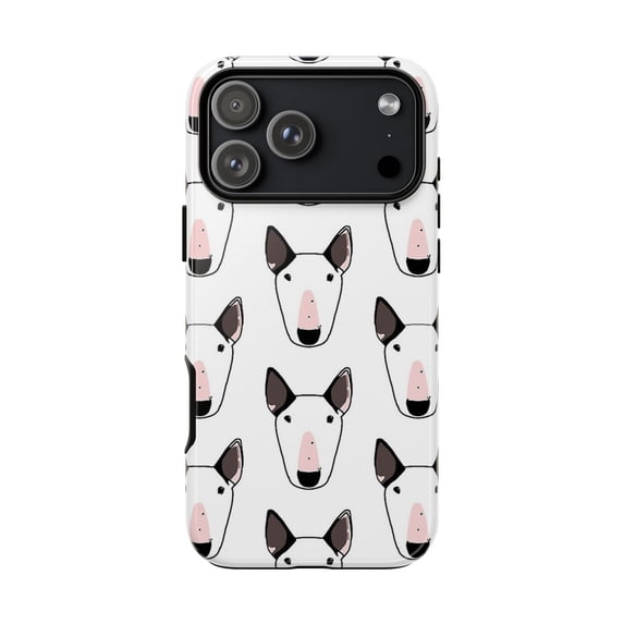 Bull Terrier Dog Tough Phone Case for iPhone 7 to 17 Pro Max, Glossy ...