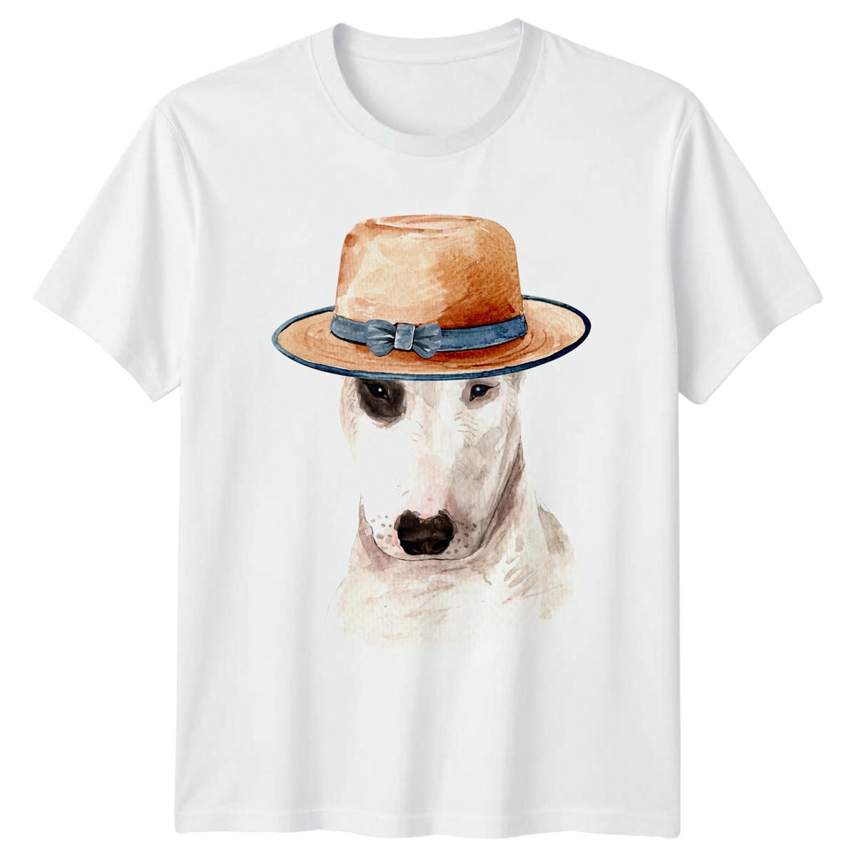Bull Terrier Dog With Hat Animals Mens T-Shirt - Walmart.com