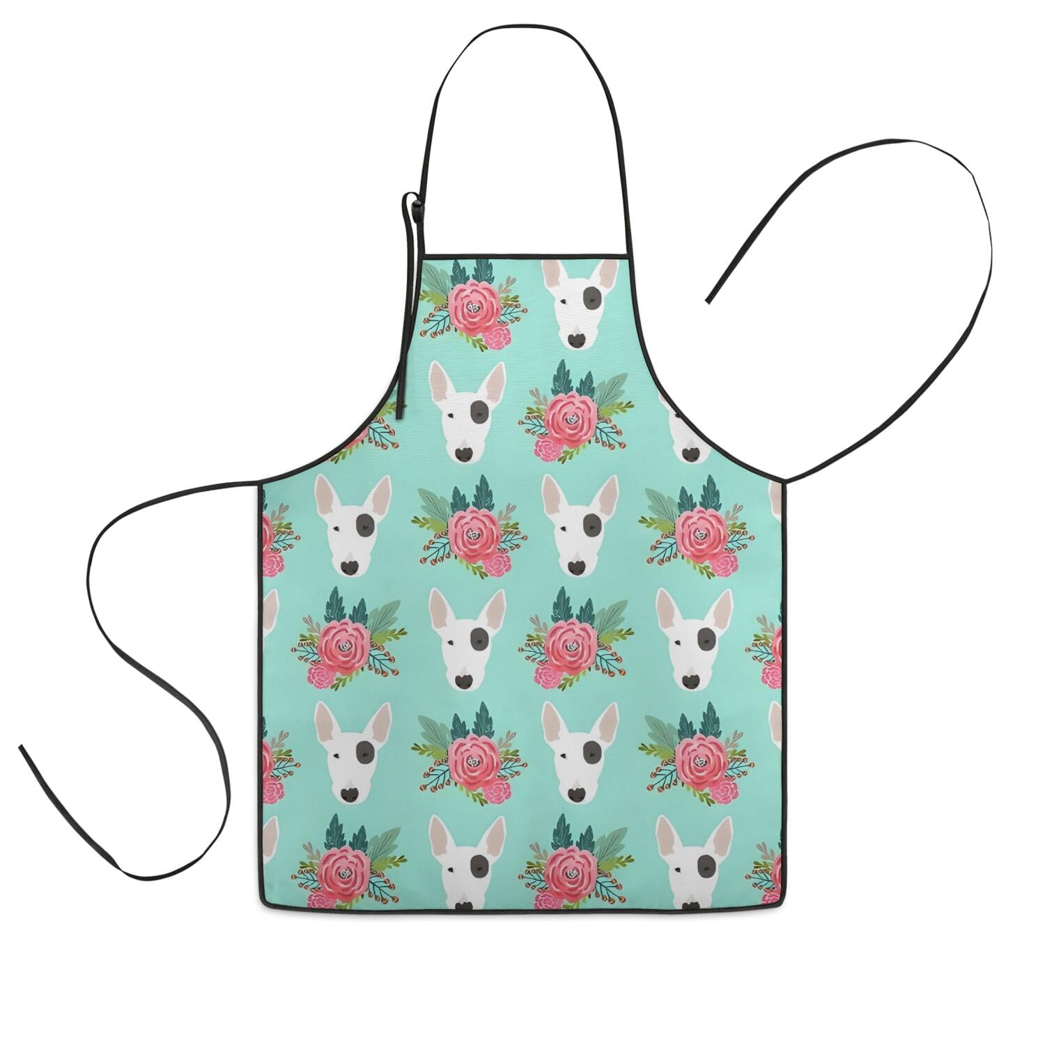 Bull Terrier Dog and Flower Florals Kids Aprons for Girls and Boys ...