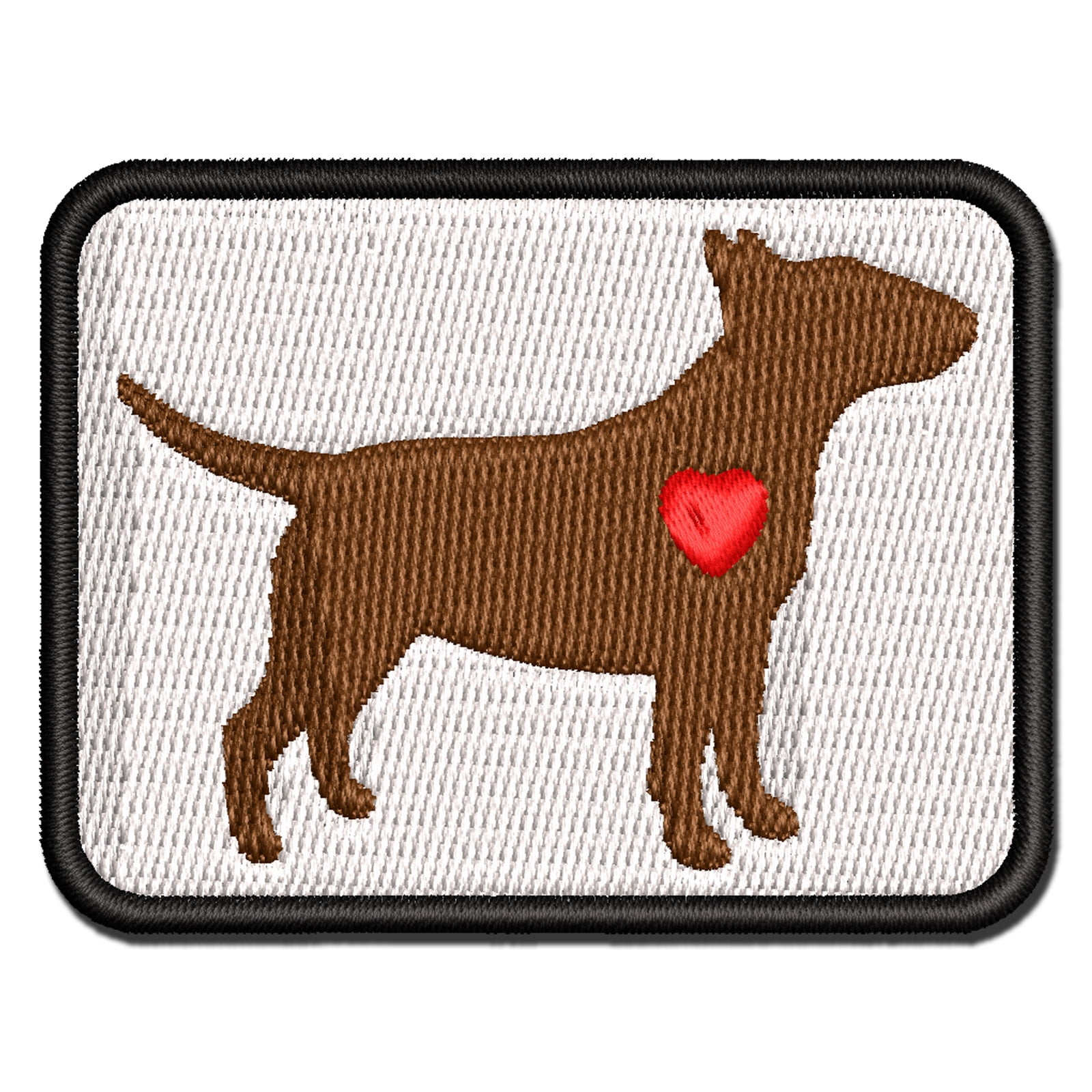 Bull Terrier Dog with Heart Applique Multi-Color Embroidered Iron-On ...