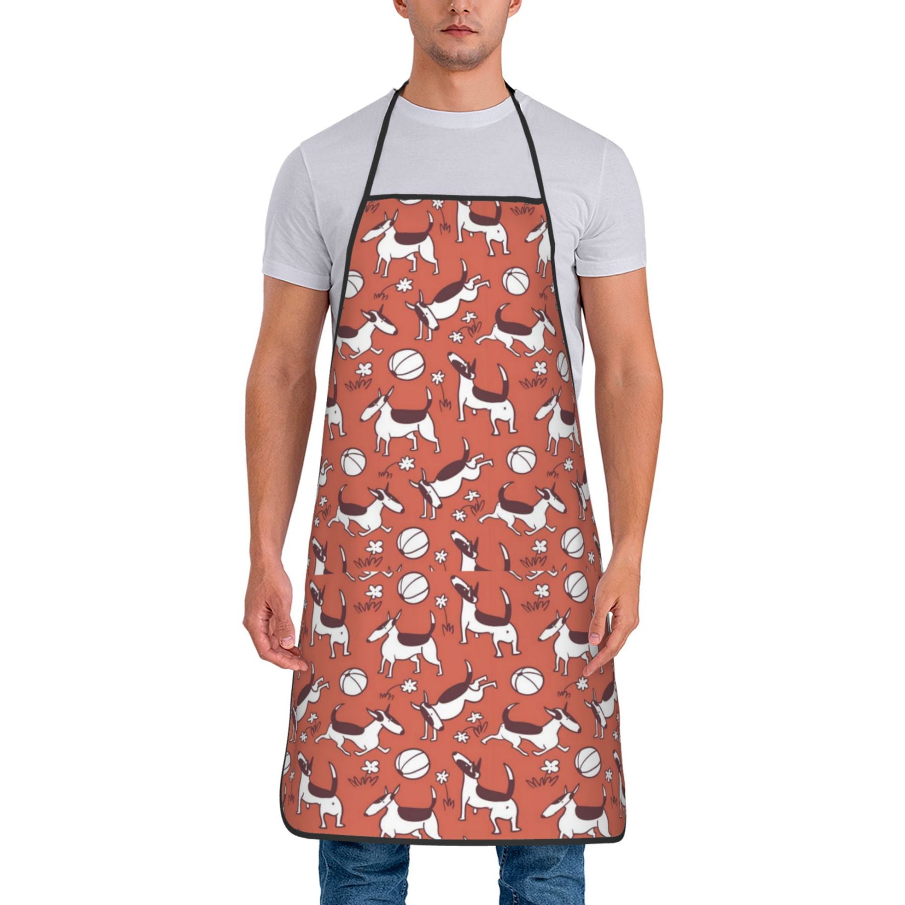 Bull Terrier Dogs Pets Character Bull Terrier Dog Aprons for Women Men ...
