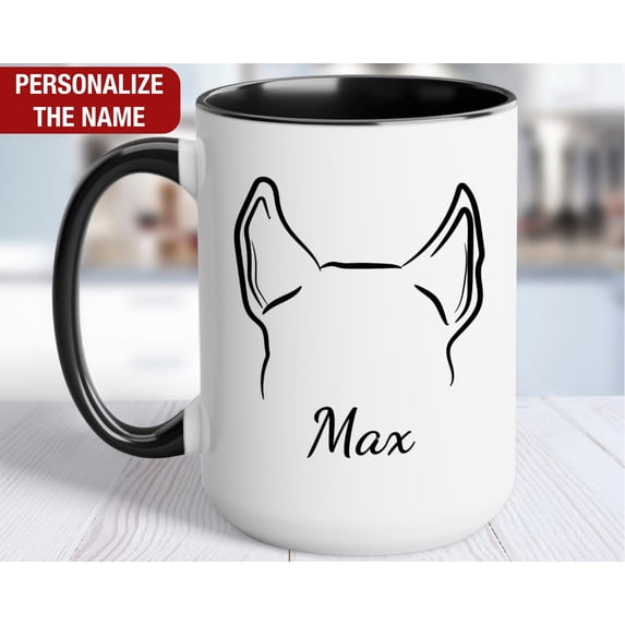 Bull Terrier Ears Outline Mug Bull Terrier Personalized Cup Bull ...