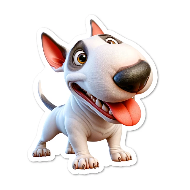 Bull Terrier, Dog Sticker, Water Resistant, Indoor Use,Phone Decal ...