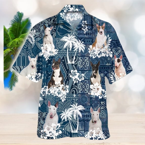 Bull Terrier Hawaiian Shirt Dog Aloha Shirt For Men Women Beach ...
