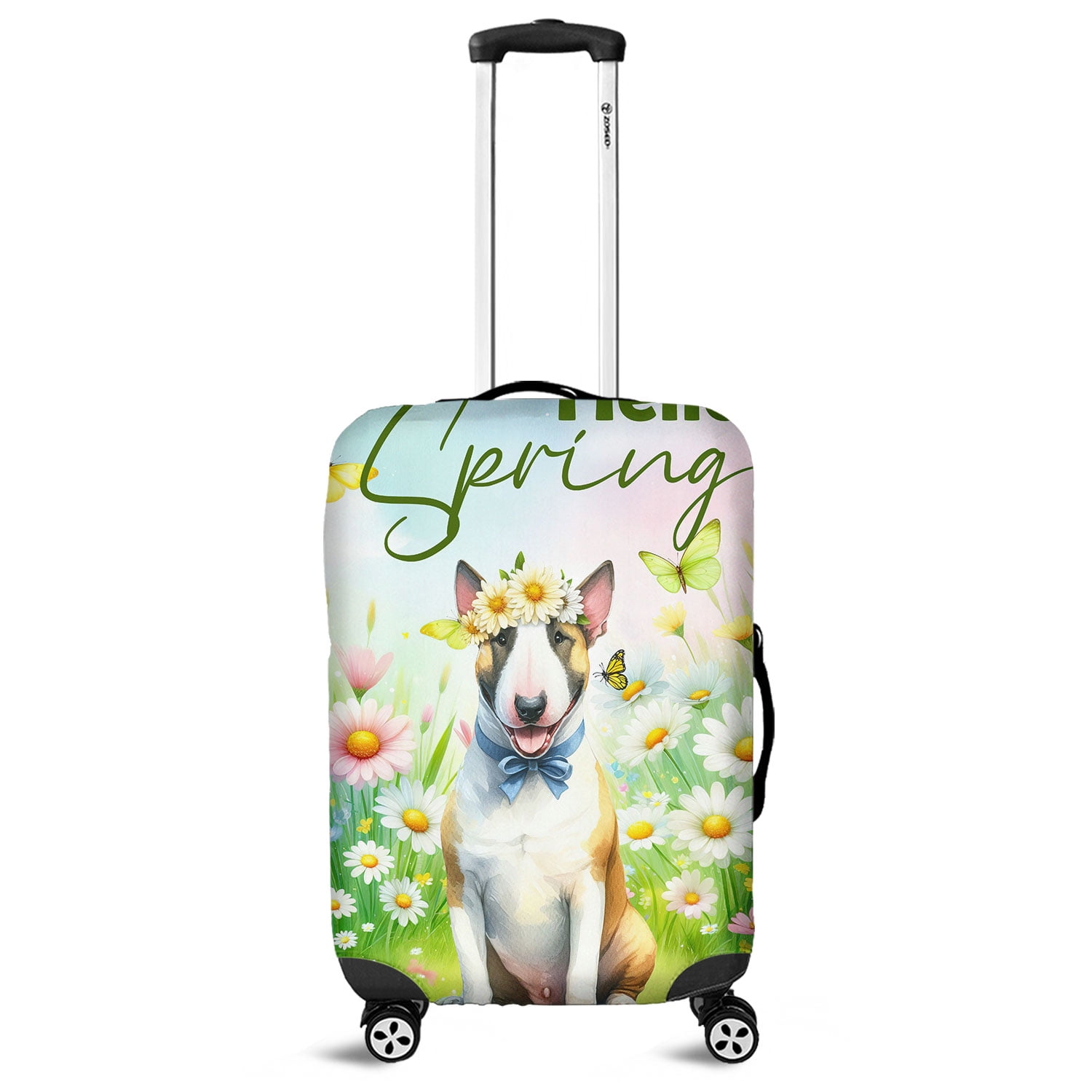 Bull Terrier Hello Spring Time Flower Floral Nature Travel Luggage ...
