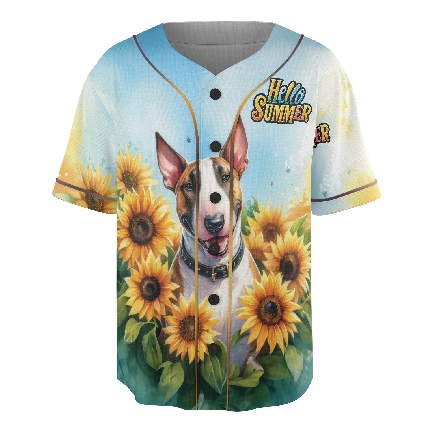 Bull Terrier Hello Summer Sunshine Sunflowers Spring Retro Vintage All ...