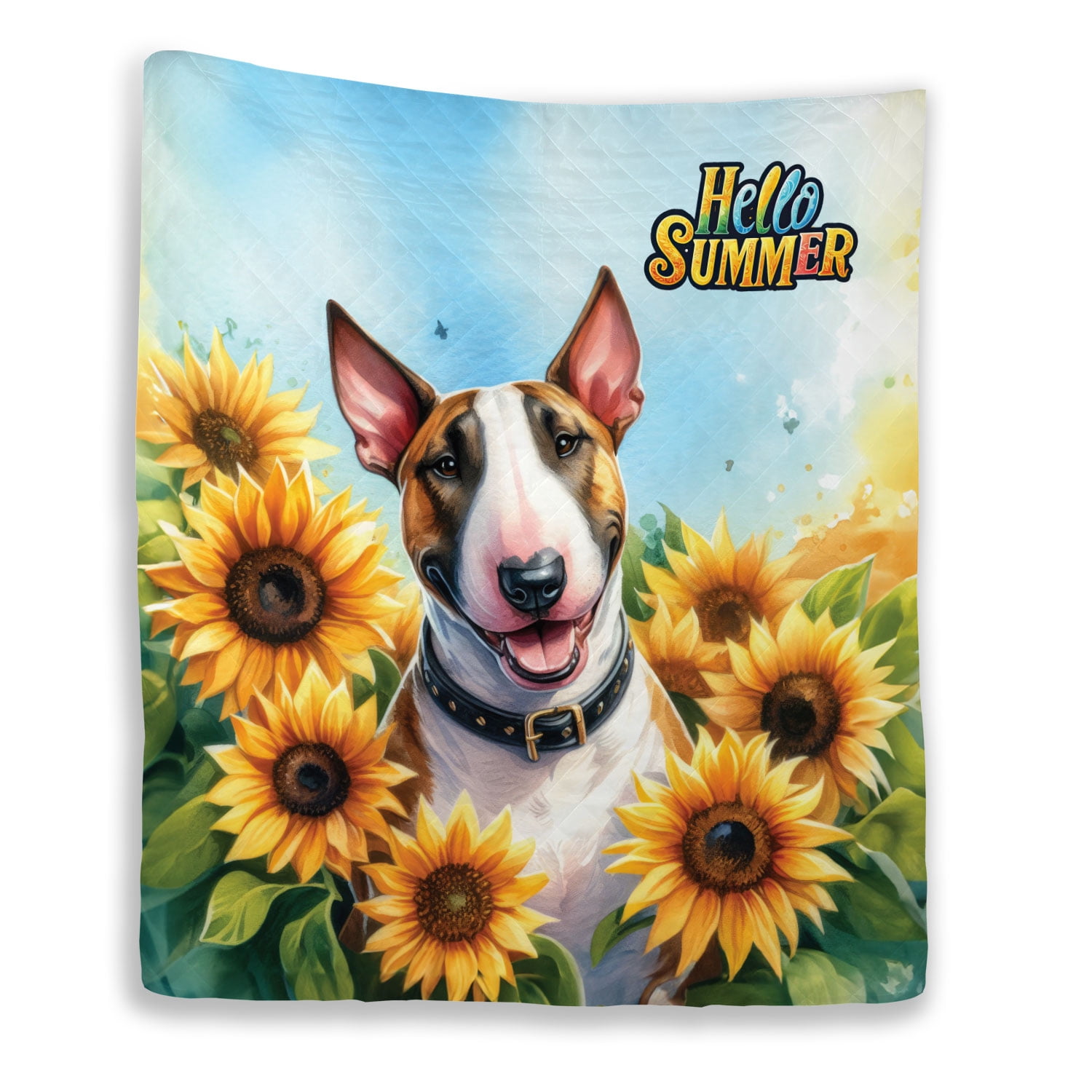 Bull Terrier Hello Summer Sunshine Sunflowers Spring Retro Vintage ...