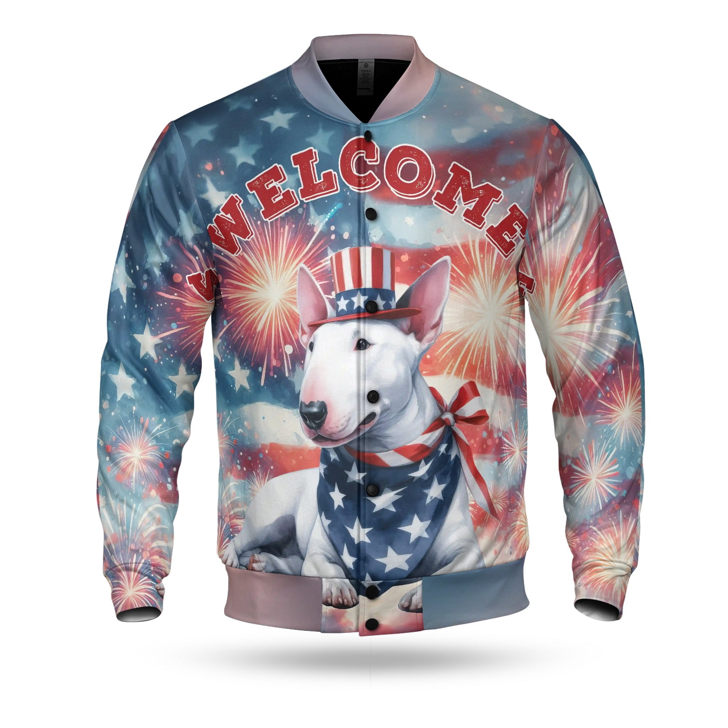 Bull Terrier Patriotic Welcome for 4Th of July Independence Day All ...