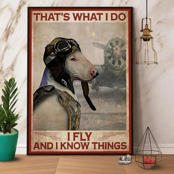Bull Terrier Pilot That'S What I Do I Fly And I Know Things Paper ...