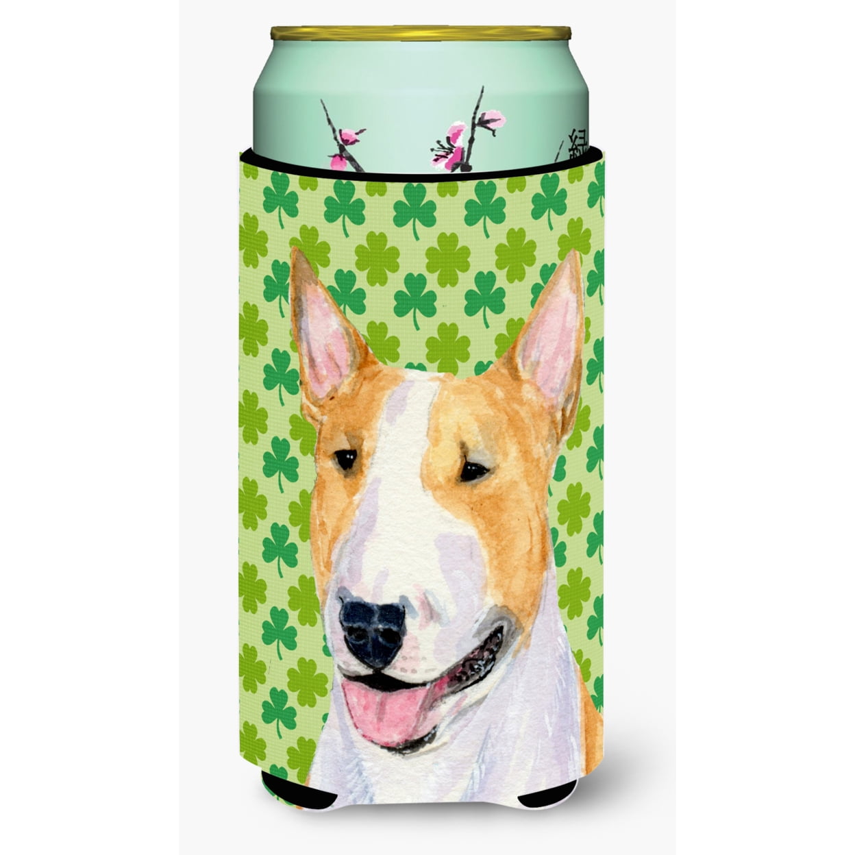 Bull Terrier St. Patricks Day Shamrock Portrait Tall Boy Hugger ...