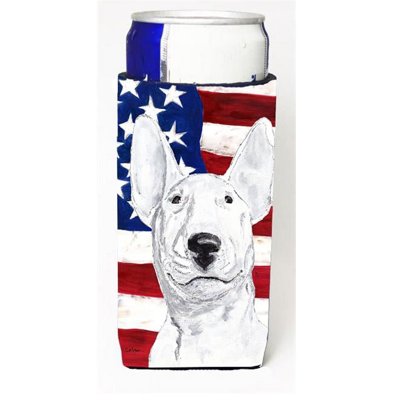 Bull Terrier Usa American Flag Michelob Ultra bottle sleeve for Slim ...