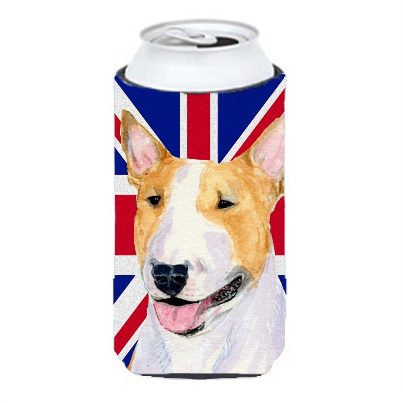 Bull Terrier with English Union Jack British Flag Tall Boy Hugger ...