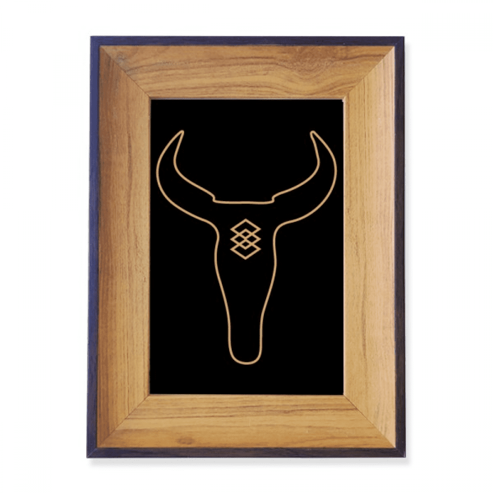 Bull Totem Geometry Pattern Photo Frame Exhibition Display Art Desktop ...