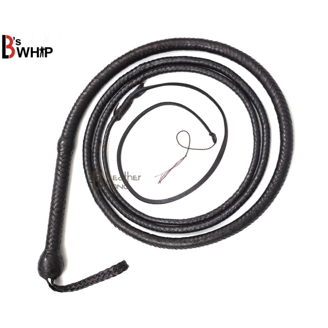 Bull Whip 12 Foot 12 Strands Real Cowhide Leather Equestrian Bullwhip ...