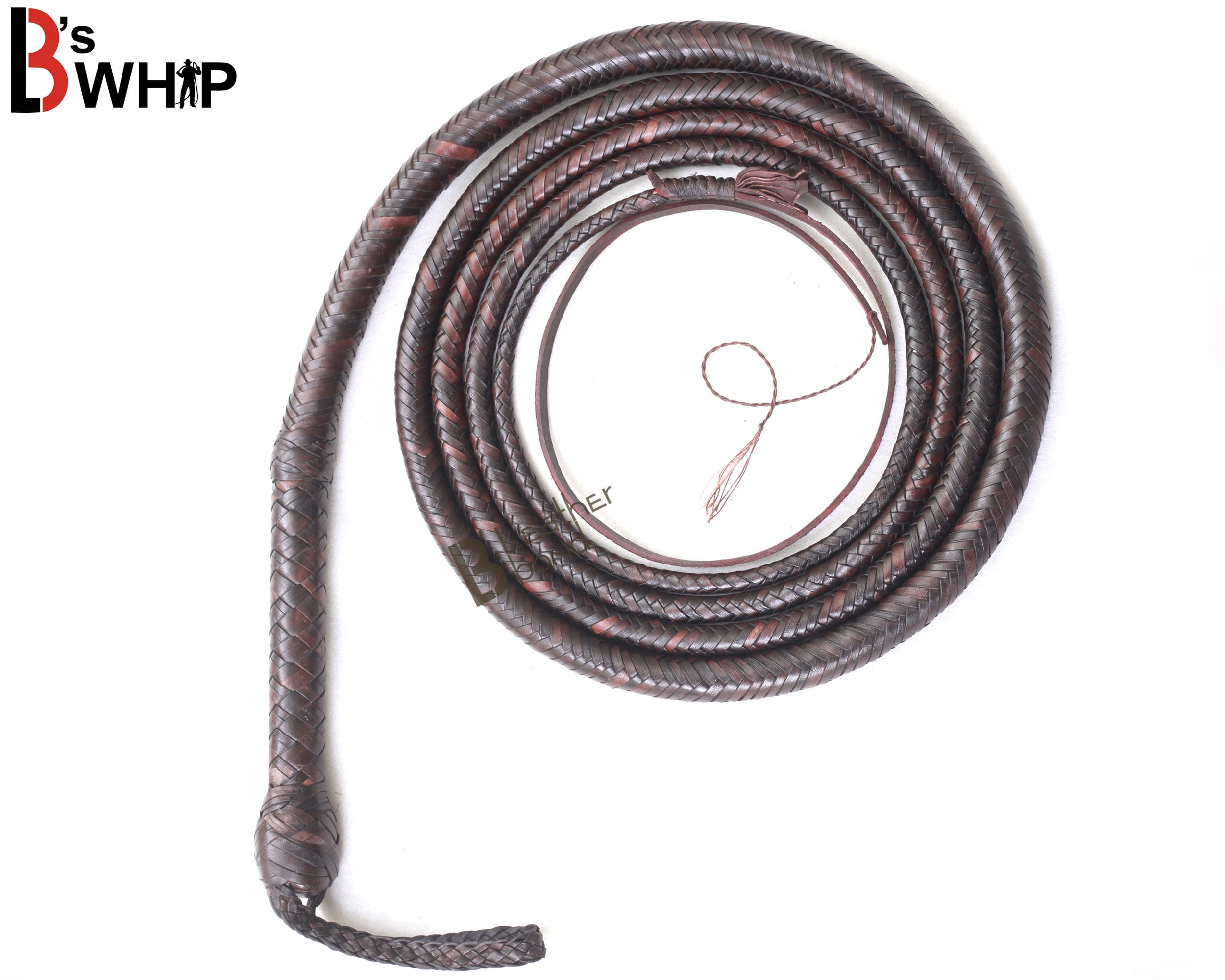 Bull Whip 12 Foot 16 Plaits Kangaroo Hide Leather Equestrian Bullwhip ...