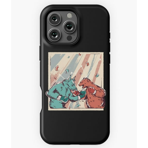 Bull and Bear Boxing Stock Market Phone Case for iPhone 16 15 14 13 12 ...