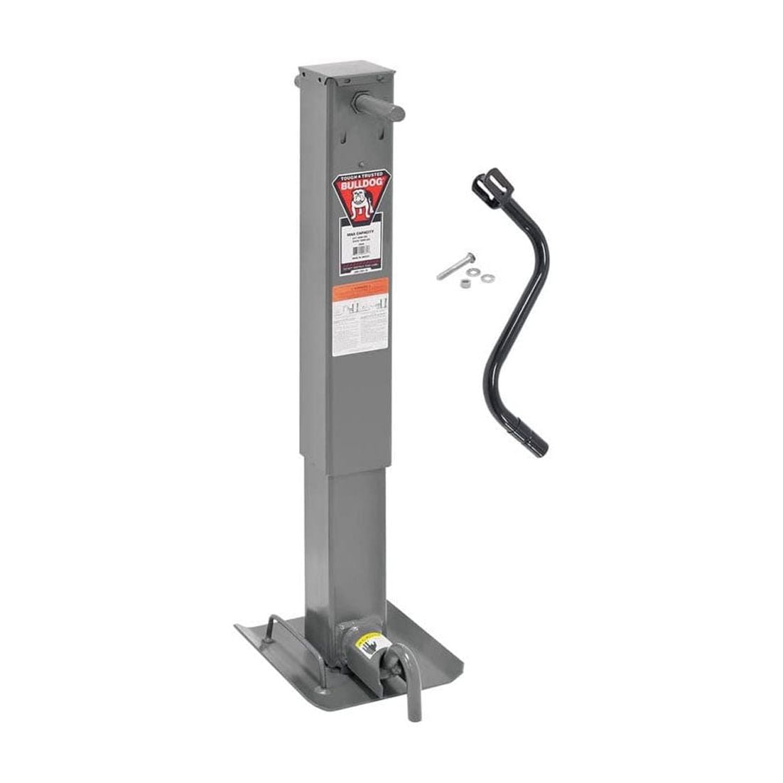 BULLDOG Heavy Duty Square Trailer Jack, 12,000 lbs Capacity, Sidewind ...
