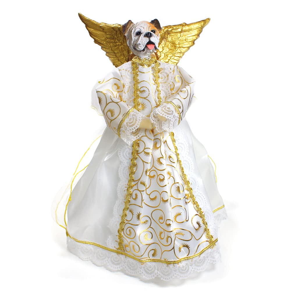 Bulldog Angel Christmas Tree Topper (White) - Walmart.com