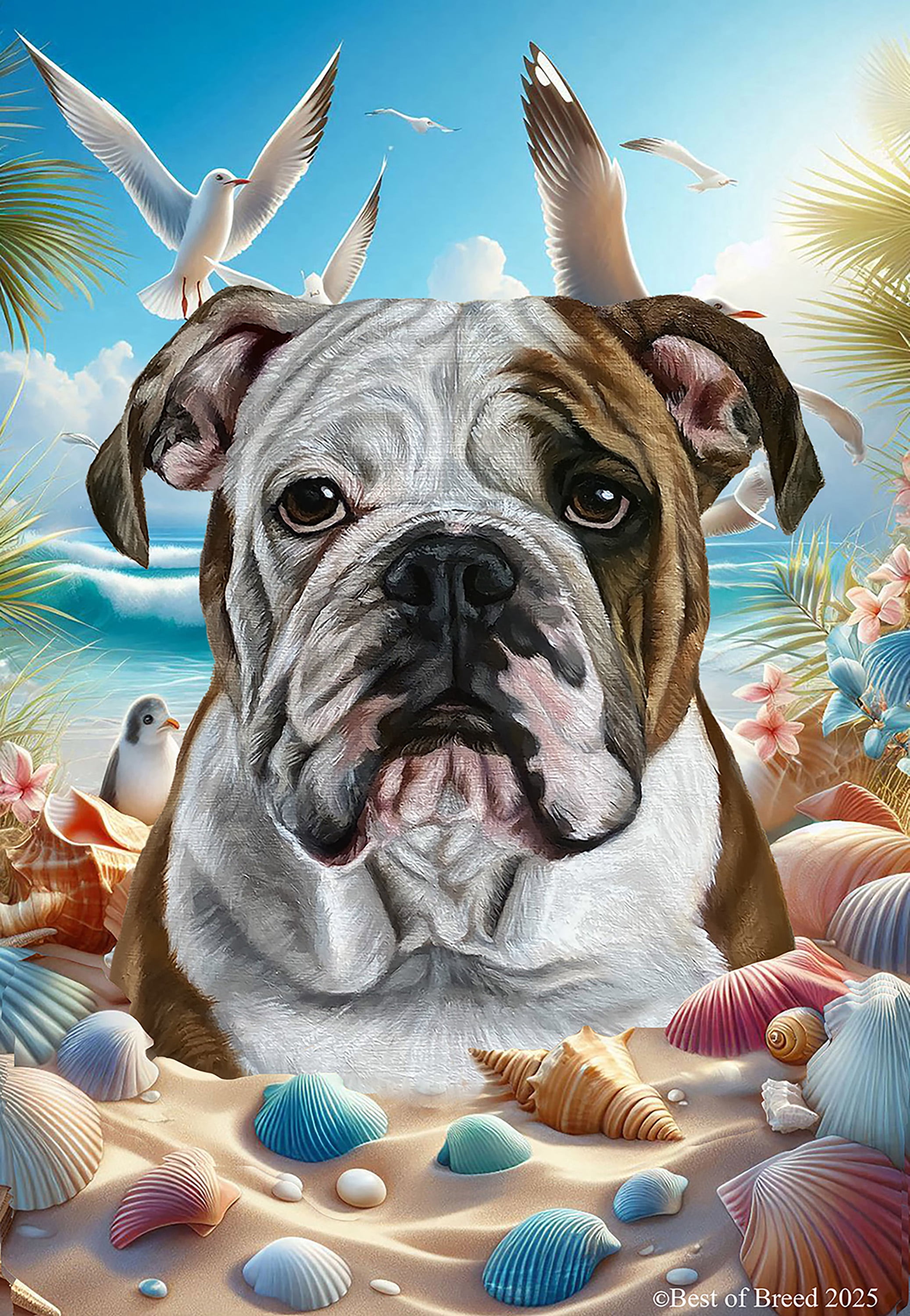 Bulldog - Best of Breed Summer Beach Outdoor House Flag 28" x 40 ...